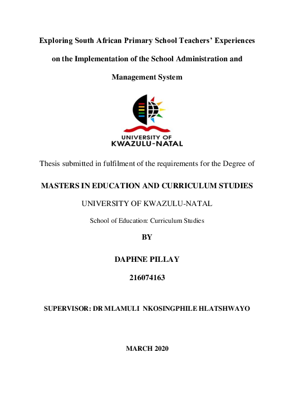 (PDF) Exploring South African primary school teachers’ experiences on ...