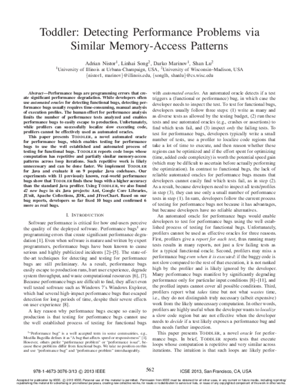 (PDF) Toddler: Detecting performance problems via similar memory-access ... (PDF) Toddler: Detecting performance problems via similar memory-access ...