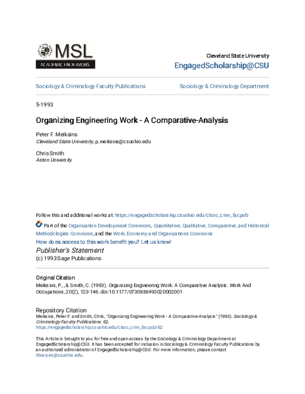 (PDF) Organizing Engineering Work-A Comparative-Analysis