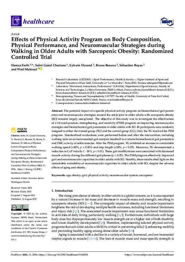 (PDF) Effects of Physical Activity Program on Body Composition, Physical Performance, and ...