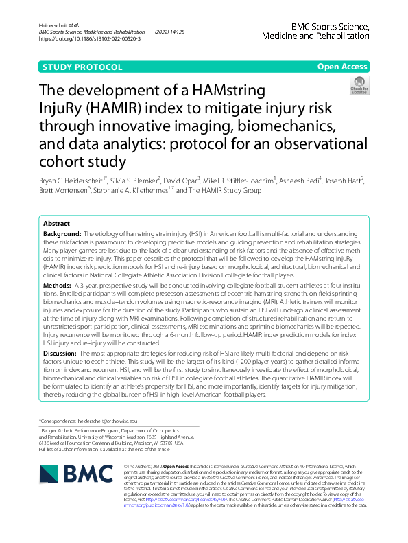 (PDF) HAMIR Index: Reducing Hamstring Injury Risks
