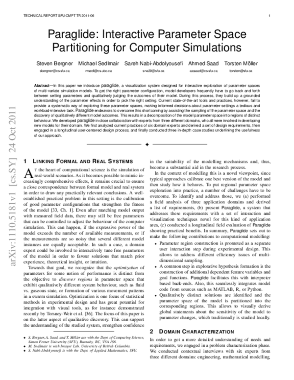 (PDF) ParaGlide: Interactive Parameter Space Partitioning for Computer Simulations | AHMED SAAD ...