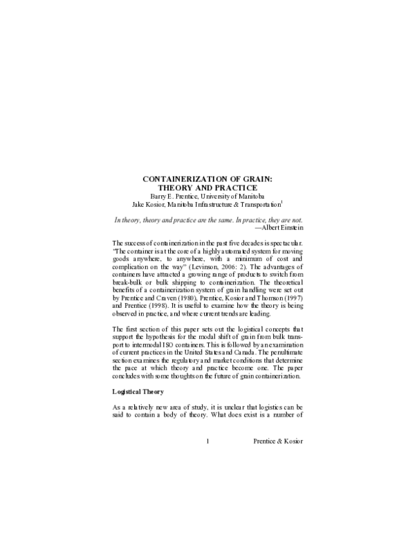 (PDF) Containerization of Grain: Theory and Practice