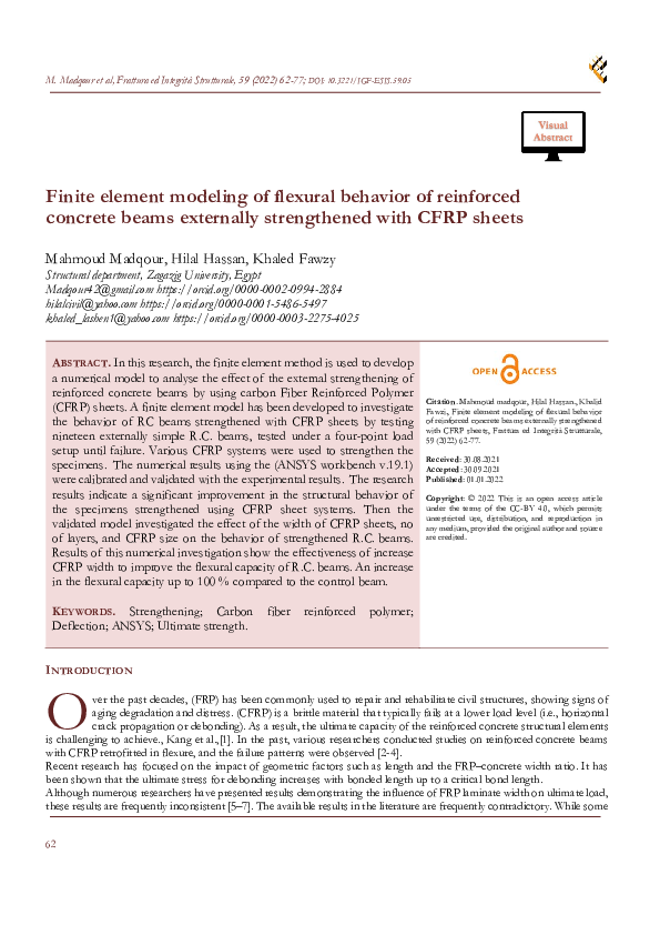 (PDF) Finite element modeling of flexural behavior of reinforced concrete beams externally ...