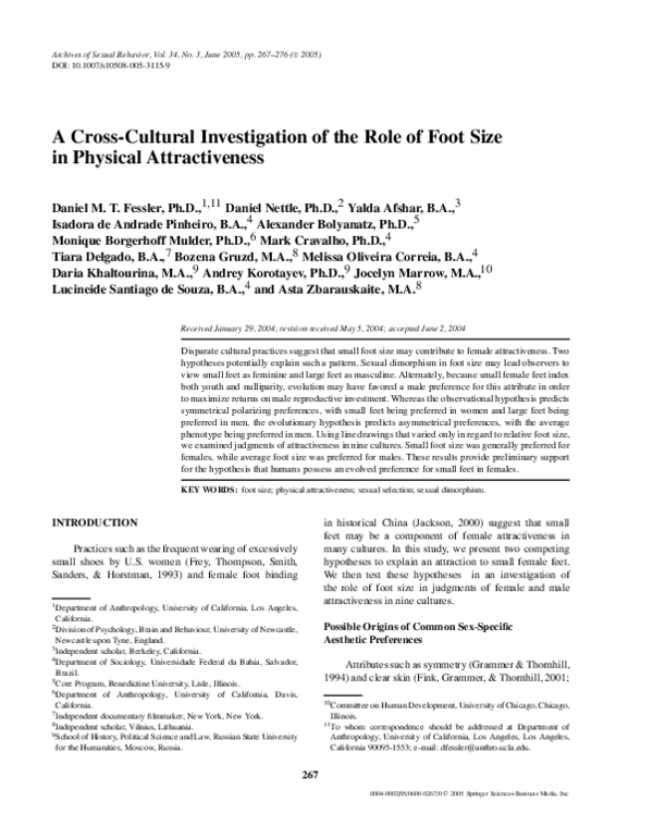 (PDF) A Cross-Cultural Investigation of the Role of Foot Size in ...