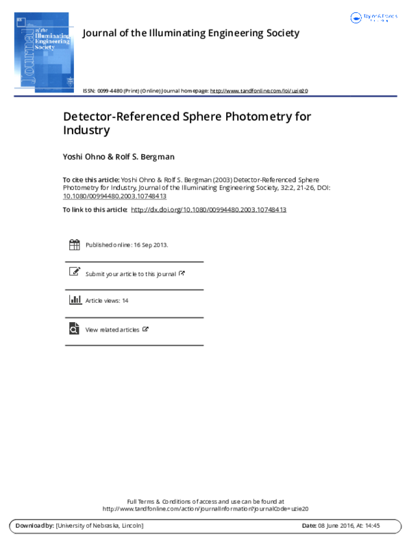 (PDF) Detector-Referenced Sphere Photometry Method