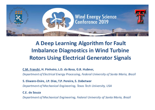 (PDF) A Deep Learning Algorithm for Fault Imbalance Diagnostics in Wind Turbine Rotors Using ...