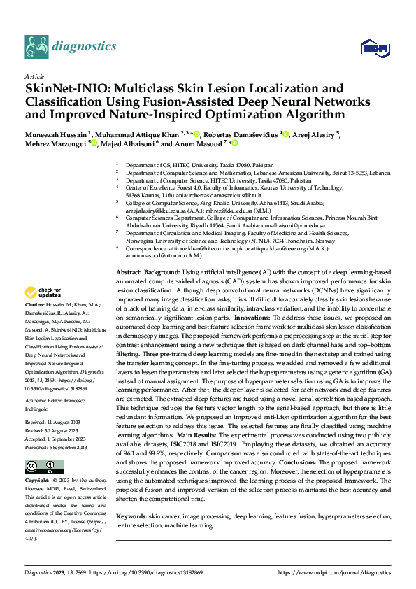 Pdf Skinnet Inio Multiclass Skin Lesion Localization And Classification Using Fusion Assisted