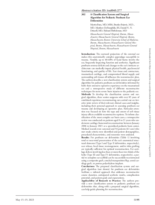 (PDF) 302 A Classification System and Surgical Algorithm for Pediatric ...