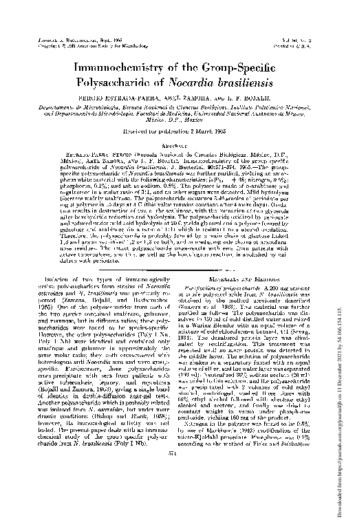 (PDF) Immunochemistry of the Group-Specific Polysaccharide of Nocardia ...
