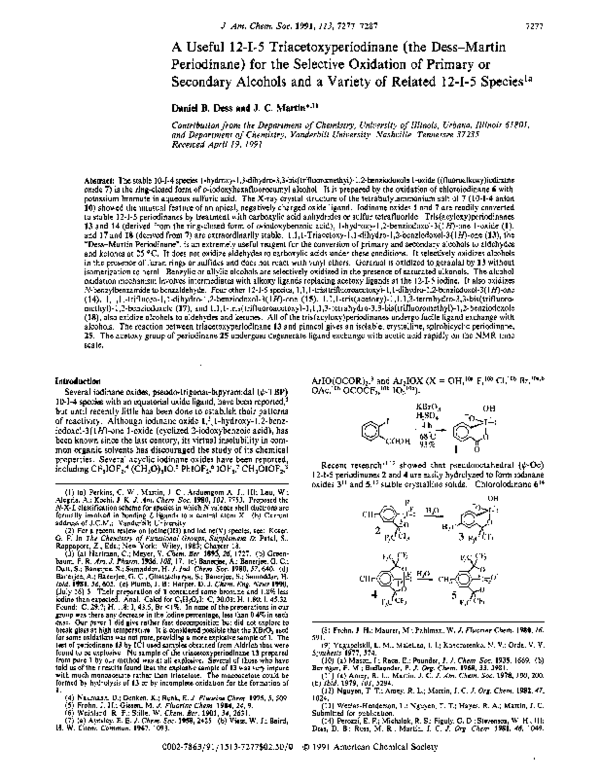 (PDF) A useful 12-I-5 triacetoxyperiodinane (the Dess-Martin ...