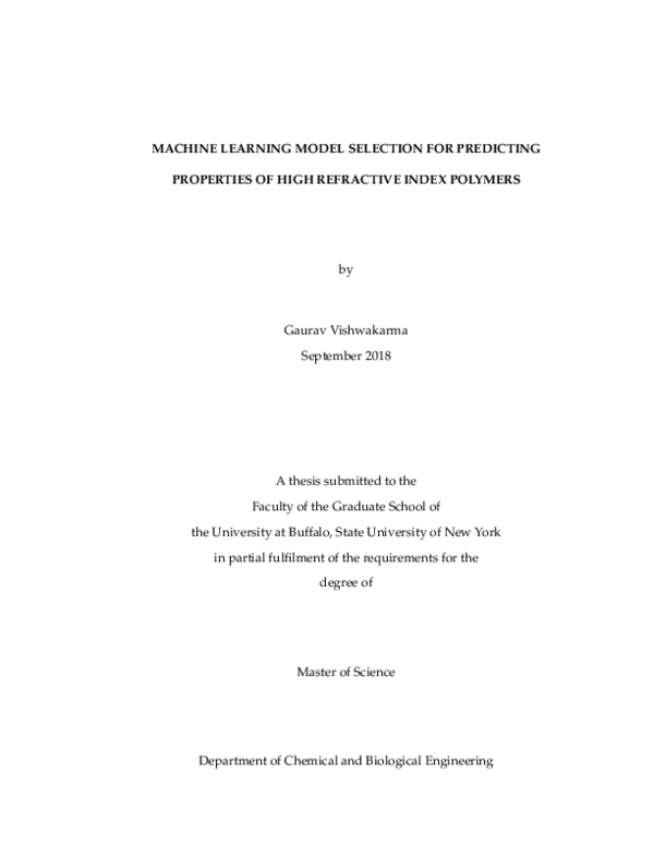 (PDF) Machine Learning Model Selection for Predicting Properties of ...