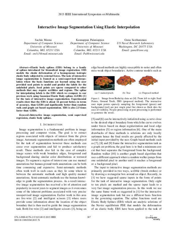 (PDF) Interactive Image Segmentation Using Elastic Interpolation