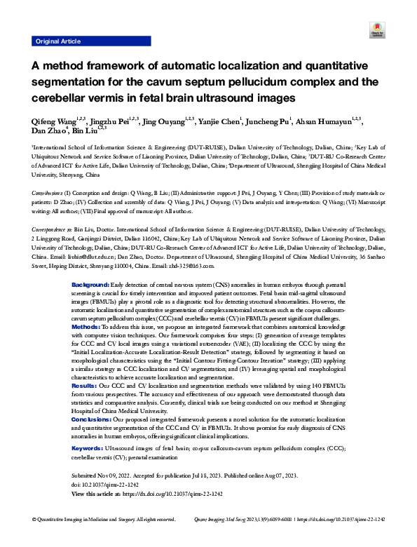 (PDF) A method framework of automatic localization and quantitative segmentation for the cavum ...