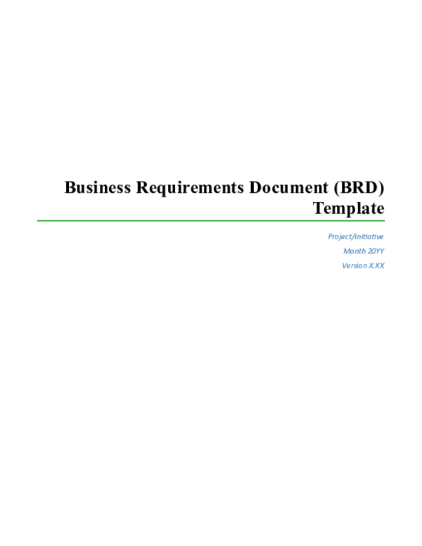 (DOC) Business Requirement Document (BRD)-Template