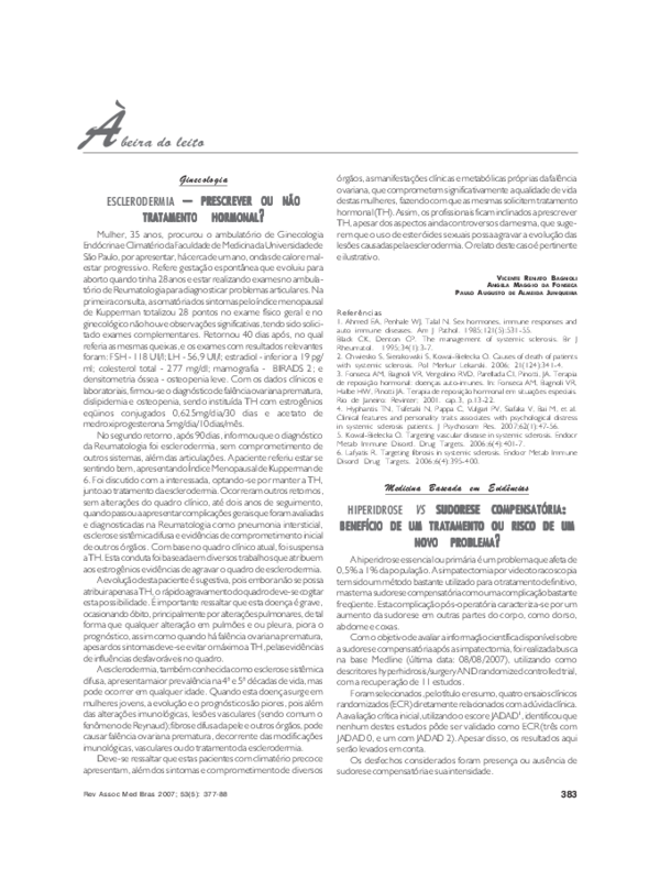 (PDF) Hiperidrose vs sudorese compensatória: benefício de um tratamento ...