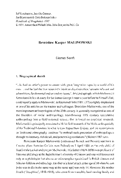 (PDF) Bronislaw Kasper Malinowski | Dilla Anisa Fitri Dilla - Academia.edu