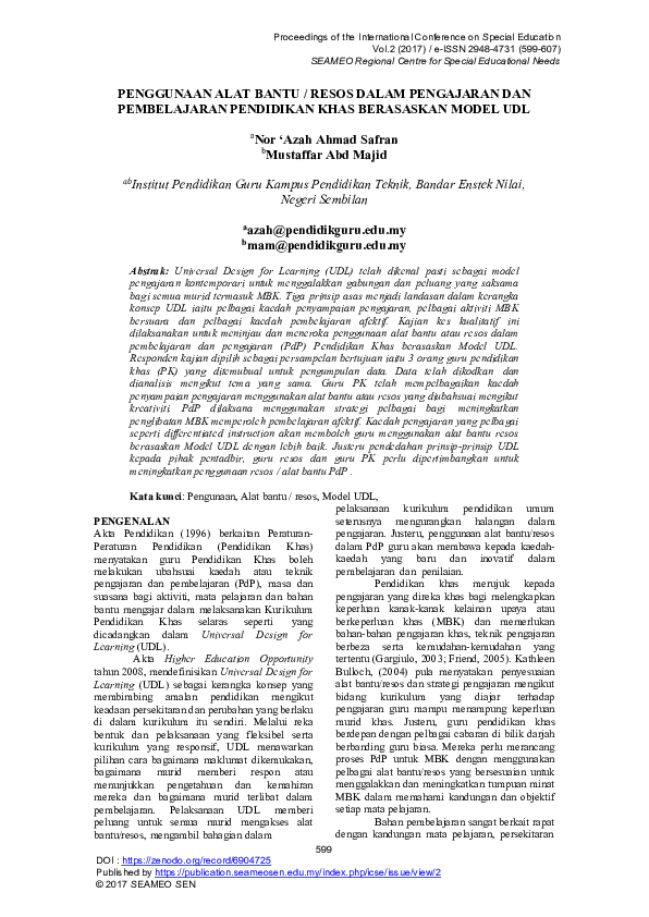 (PDF) Penggunaan Alat Bantu / Resos Dalam Pengajaran Dan Pembelajaran Pendidikan Khas Berasaskan ...
