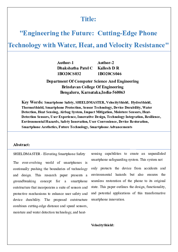 (DOC) Engineering the Future: Cutting-Edge Phone Technology with Water ...