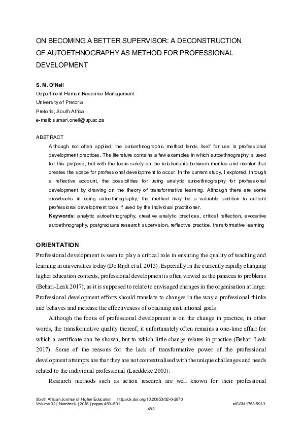 (PDF) On becoming a better supervisor: A deconstruction of ...