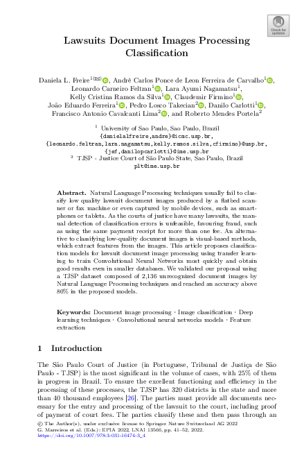 (PDF) Lawsuits Document Images Processing Classification