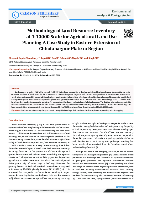 (PDF) Methodology of Land Resource Inventory at 1:10000 Scale for ...