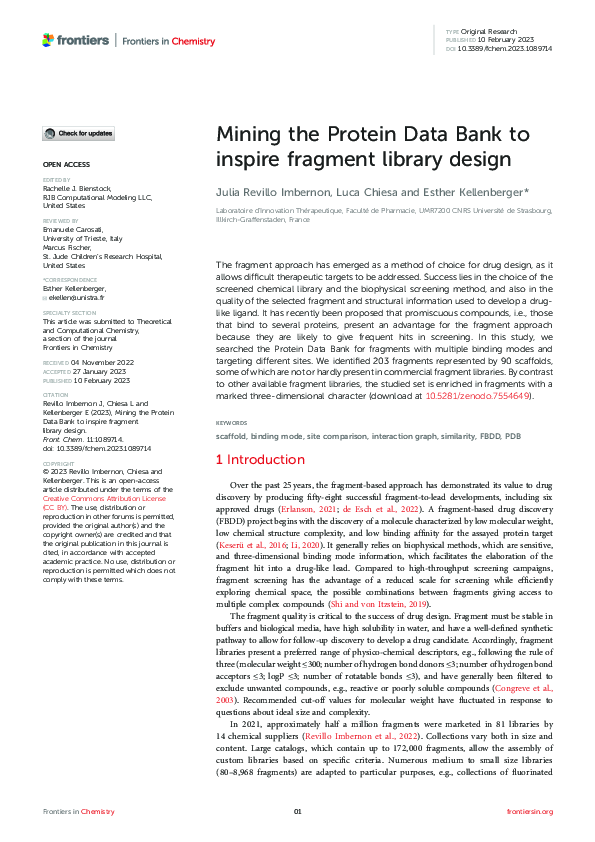 (PDF) Mining the Protein Data Bank to inspire fragment library design