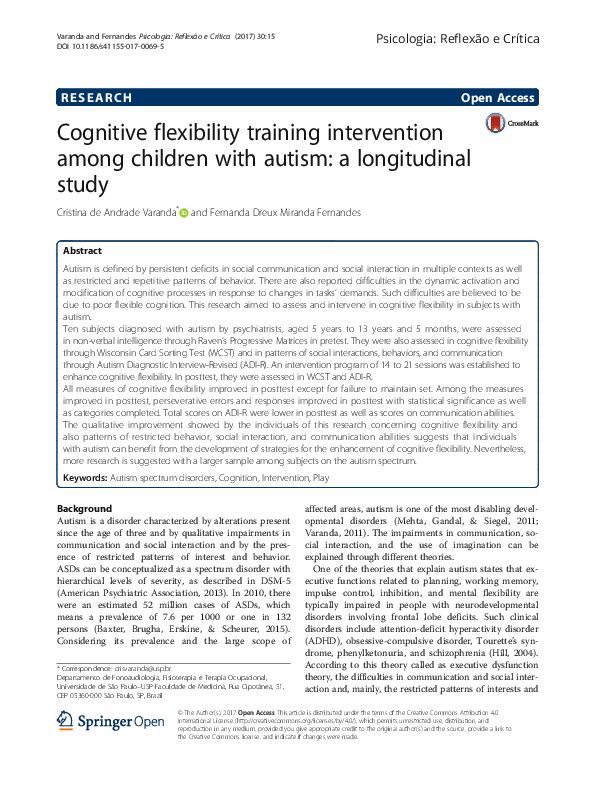 (PDF) Cognitive flexibility training intervention among children with ...