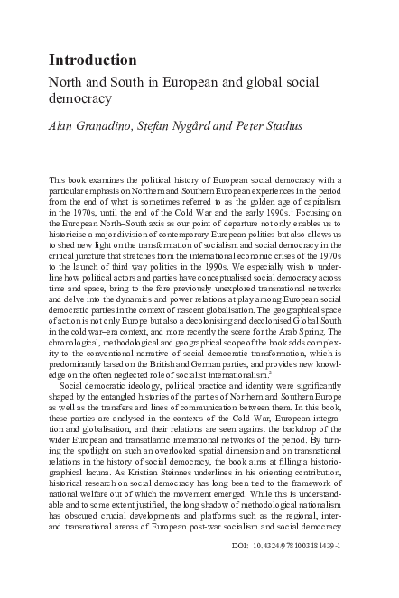 (PDF) North and South in European and global social democracy