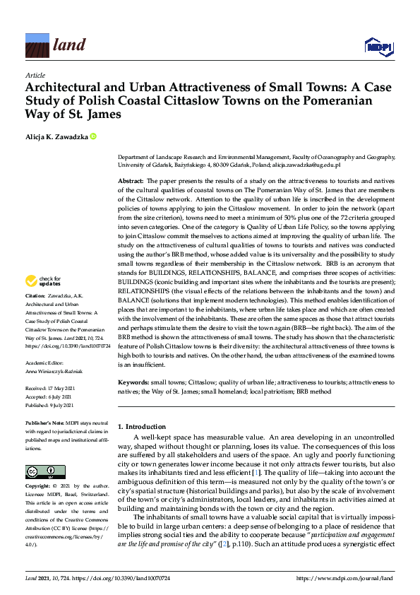 (PDF) Architectural and Urban Attractiveness of Small Towns: A Case ...