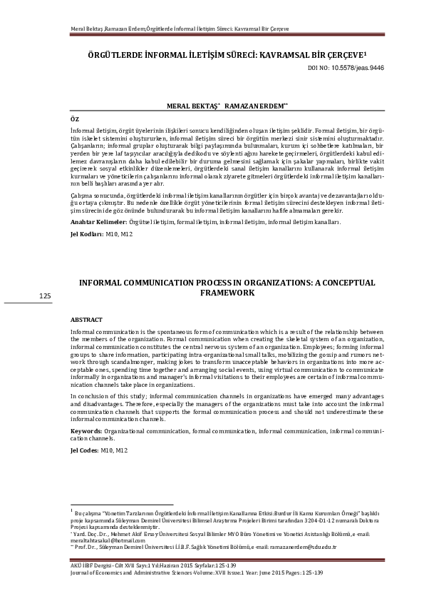 (PDF) Informal Communication Process in Organizations: A Conceptual ...