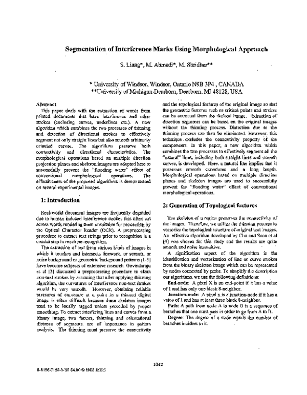 (PDF) Segmentation of interference marks using morphological approach