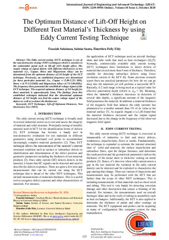 (PDF) The Optimum Distance of Lift-Off Height on Different Test ...