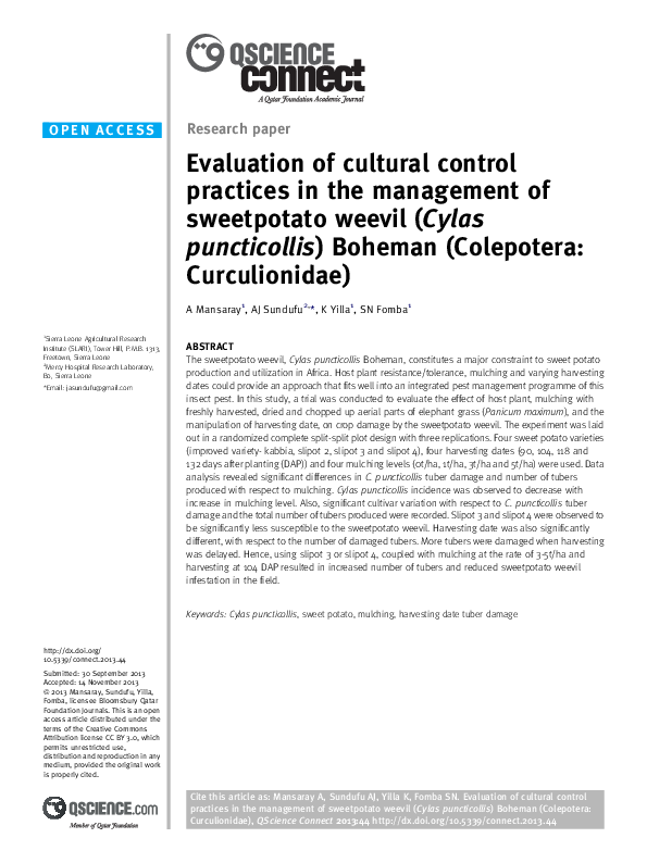 (PDF) Evaluation of cultural control practices in the management of ...