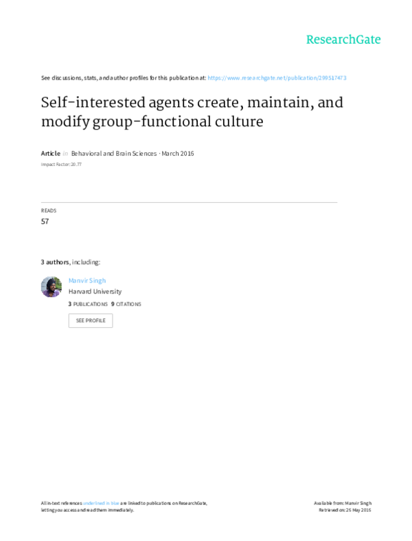 (PDF) Self-interested agents create, maintain, and modify group ...
