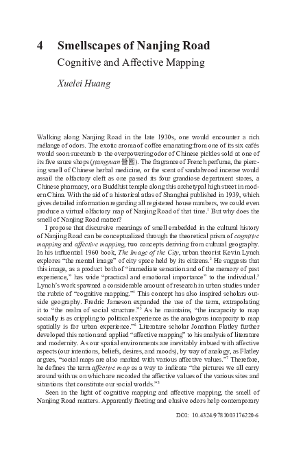 (PDF) Smellscapes of Nanjing Road: Cognitive and Affective Mapping