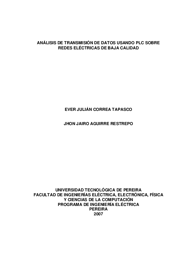 (PDF) Análisis de transmisión de datos usando Plc sobre redes ...