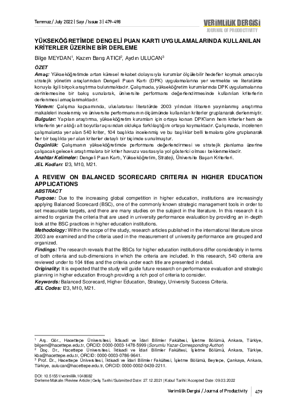(PDF) A Review on Balanced Scorecard Criteria in Higher Education ...
