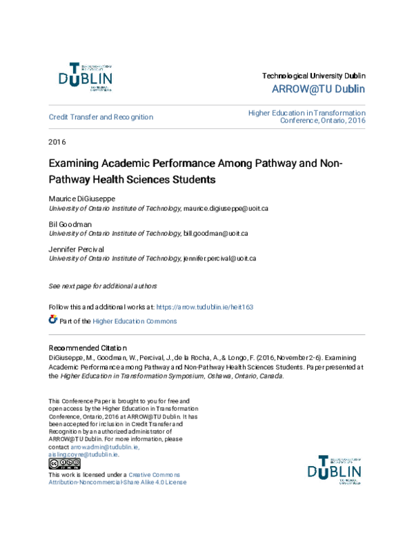 (PDF) Examining Academic Performance Among Pathway and Non-Pathway ...