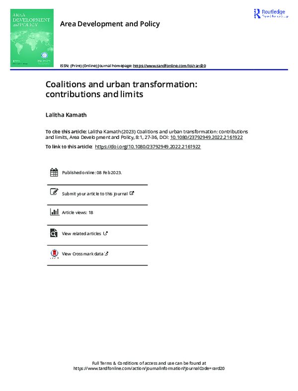 (PDF) Coalitions and urban transformation: contributions and limits