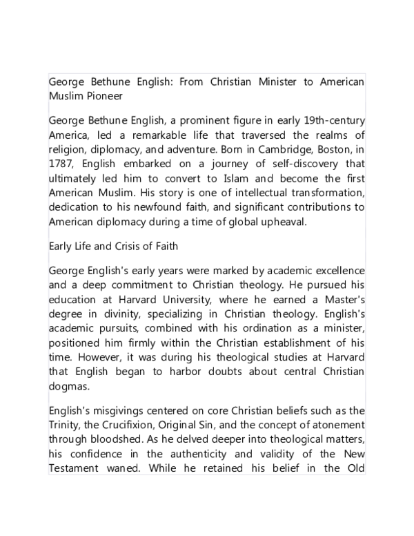 (DOC) George Bethune English: From Christian Minister to American ...