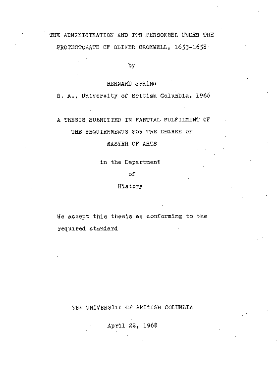 (PDF) Administration and its personnel under the Protectorate of Oliver ...