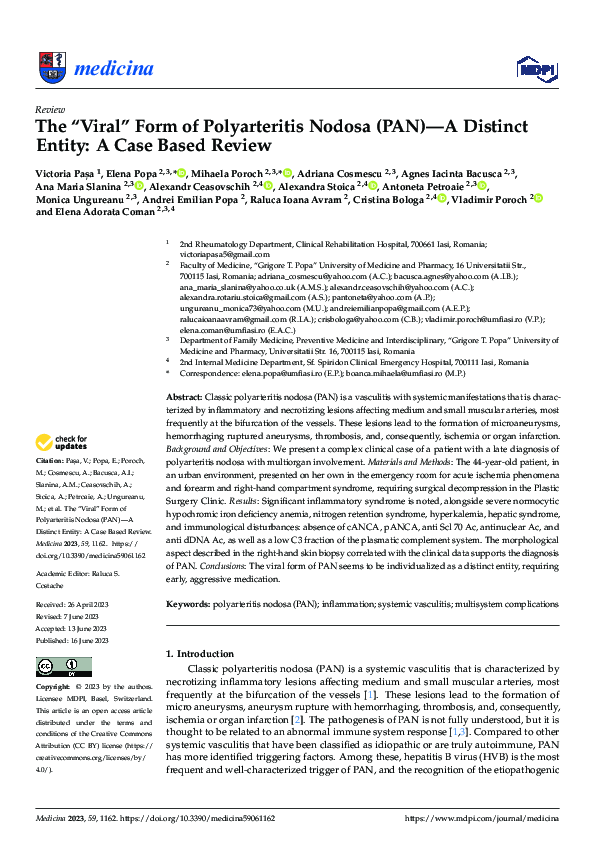 (PDF) The “Viral” Form of Polyarteritis Nodosa (PAN)—A Distinct Entity ...