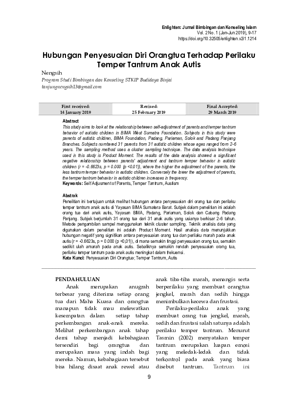 (PDF) Efek Sensory Story Terhadap Penurunan Perilaku Temper Tantrum ...