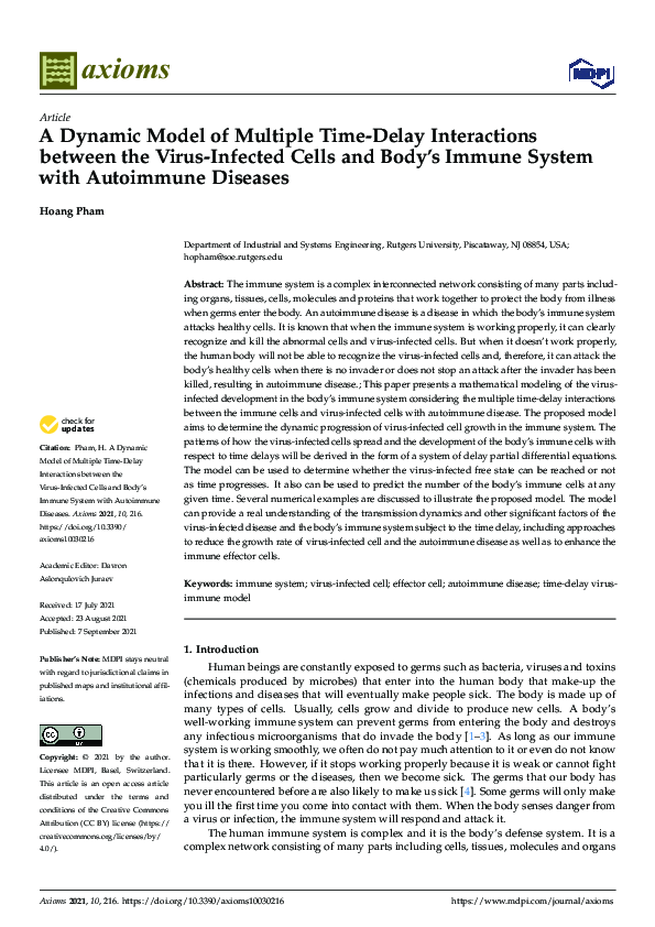 A Dynamic Model of Multiple Time-Delay Interactions between the Virus-Infected Cells and Body’s ...