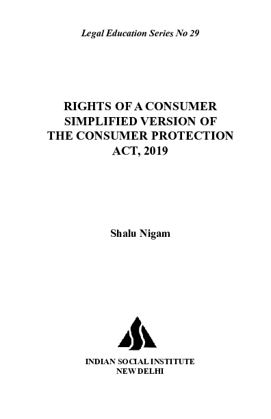 (PDF) Rights of a Consumer: Simplified Version of the Consumer ...