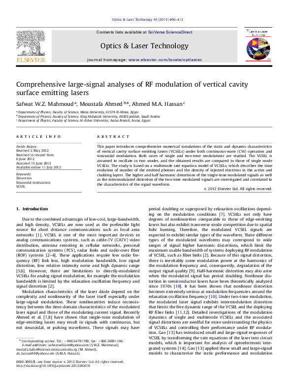 (PDF) Comprehensive large-signal analyses of RF modulation of vertical ...