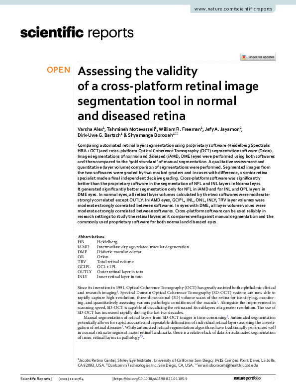 (PDF) Assessing the validity of a cross-platform retinal image segmentation tool in normal and ...