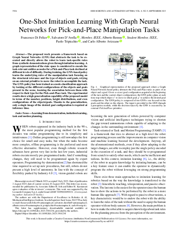 (PDF) One-Shot Imitation Learning With Graph Neural Networks for Pick ...