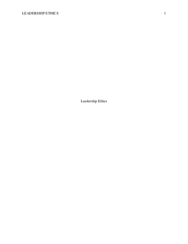 (PDF) Ethical Leadership (PDF) Ethical Leadership